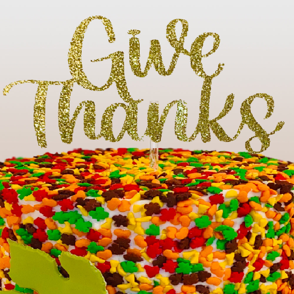 Give Thanks Cake Topper - Gold – Edda's Cake Designs